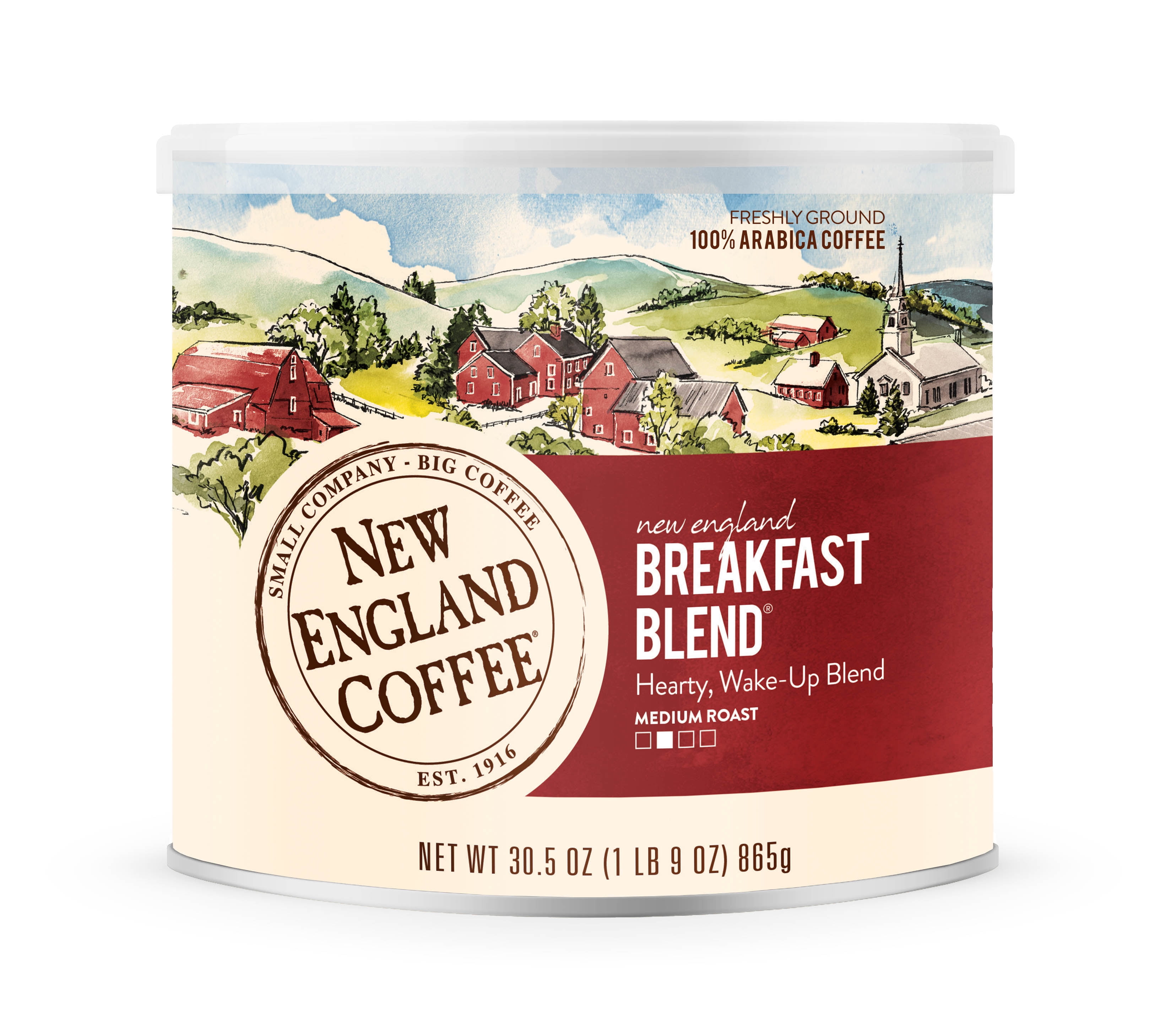 New England Coffee Morning Medium Grounds Breakfast Blend, 30.5 oz. Can ...
