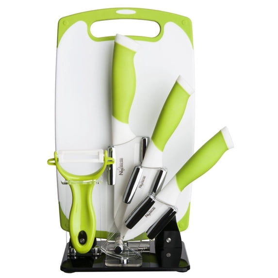 New England Cutlery Ceramic Knife Set 6 Piece - 5 Inches Santoku Knife ...