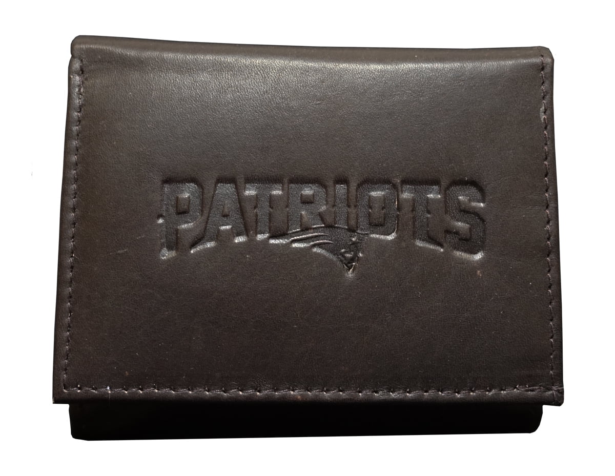 New England NFL Patriots Distressed Look Embossed Logo Dark Brown ...