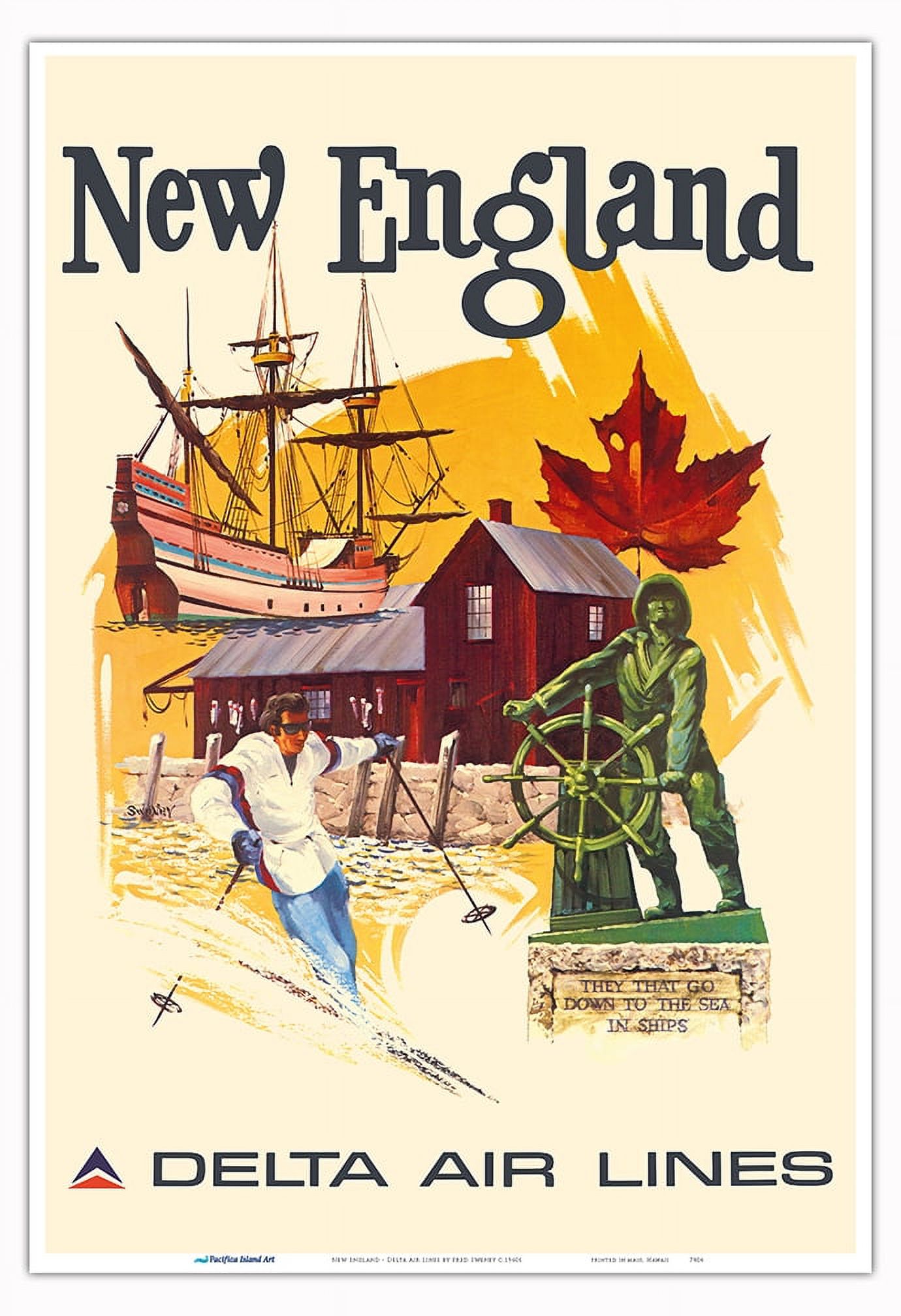 New England Massachusetts - Delta Air Lines - Vintage Airline Travel ...