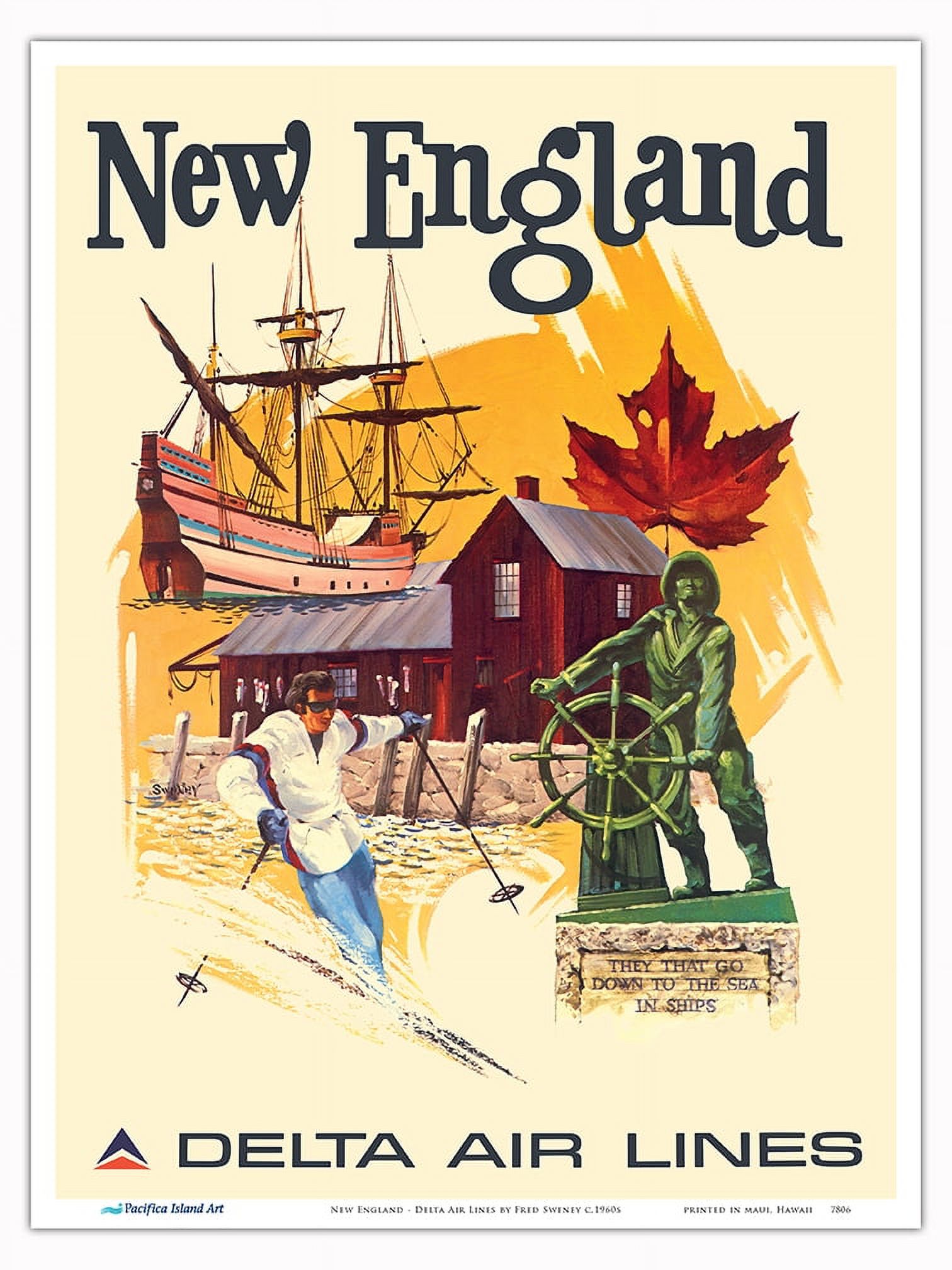 New England Massachusetts - Delta Air Lines - Vintage Airline Travel ...