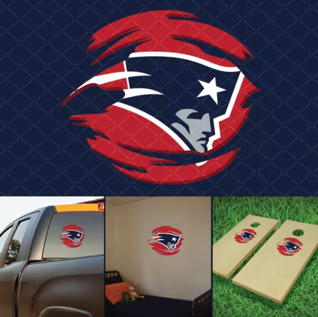 New England New England Football Team Distress Scratched Decal Ripped ...