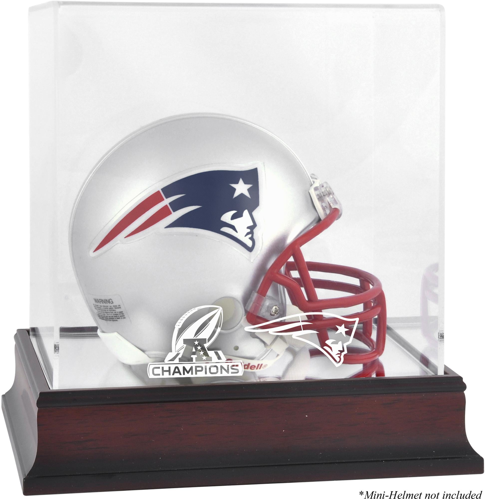 New England Patriots 2017 AFC Champions Mahogany Mini Helmet Logo ...