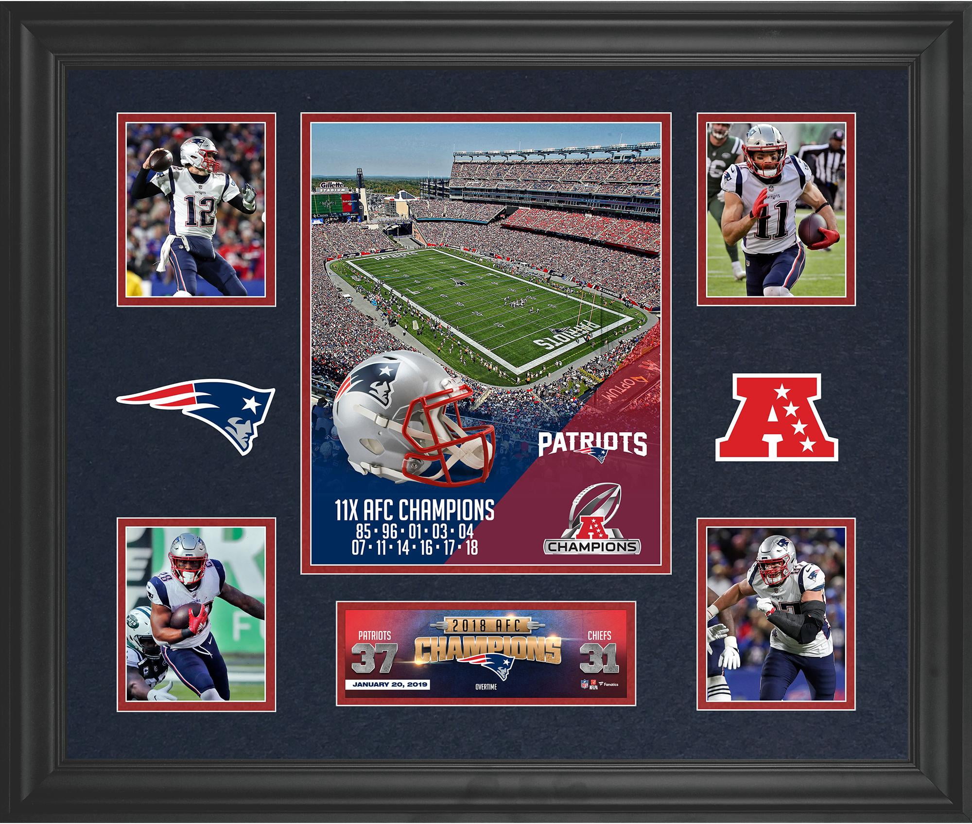 New England Patriots 2018 AFC Champions Framed 20" x 24" Collage ...