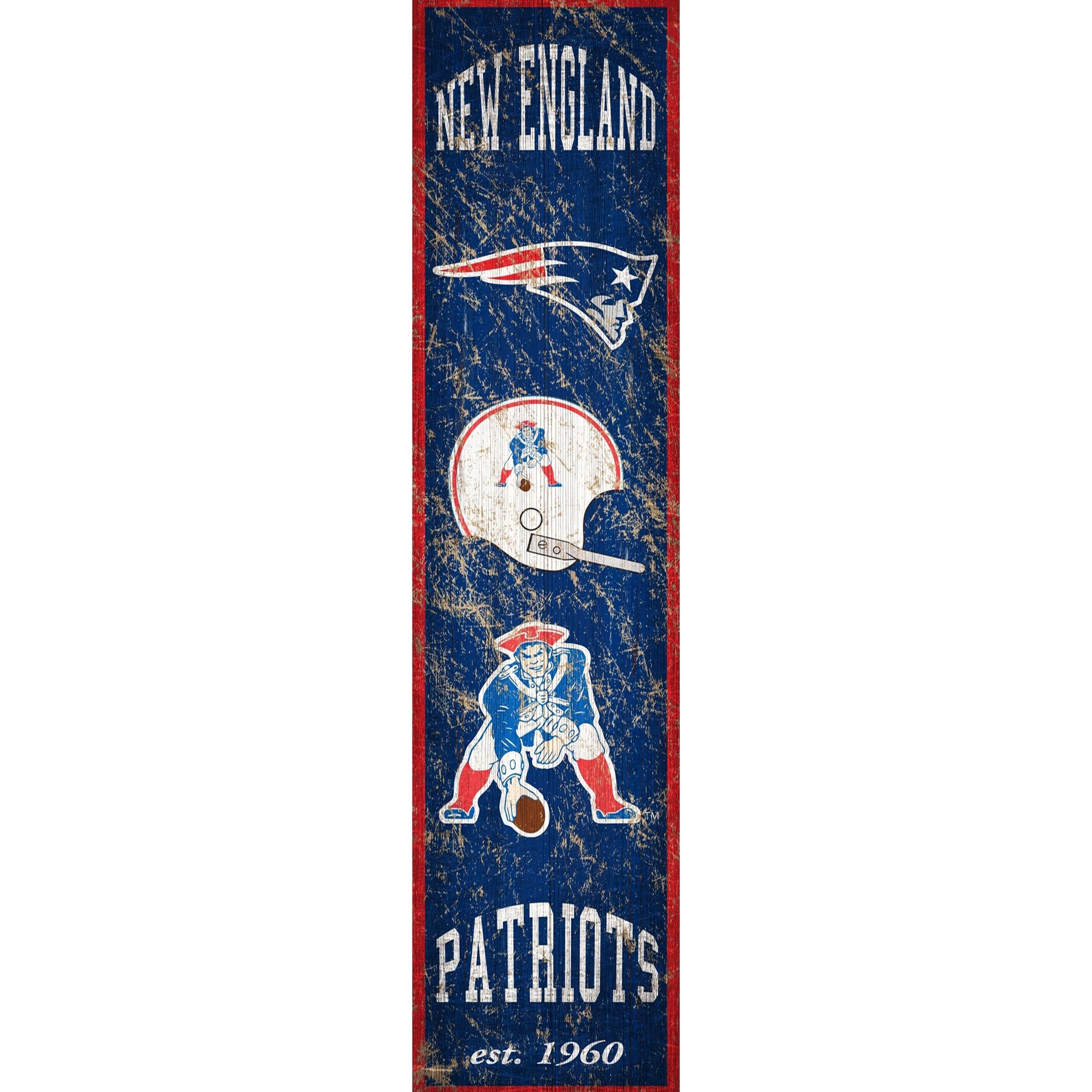 New England Patriots 6'' x 24'' Vertical Heritage Banner Sign - Walmart.com