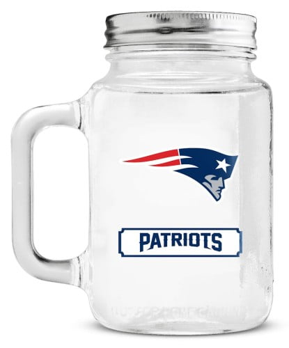New England Patriots Mason Jar Glass With Lid - Walmart.com