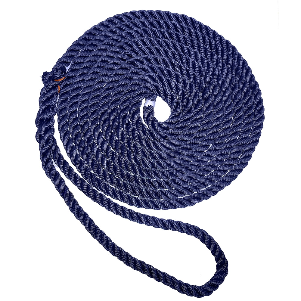 New England Ropes 1/2" Premium 3-Strand Dock Line - Navy Blue - 25 ...