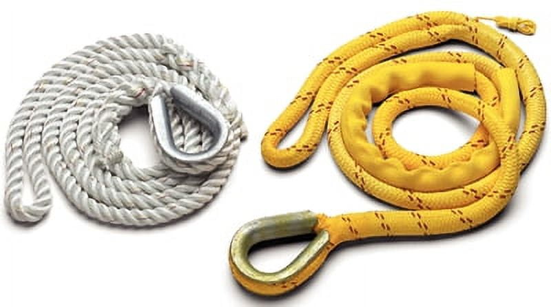 New England Ropes 3/4" x 15' Marine Line, 3-Strand Mooring Pendant with ...