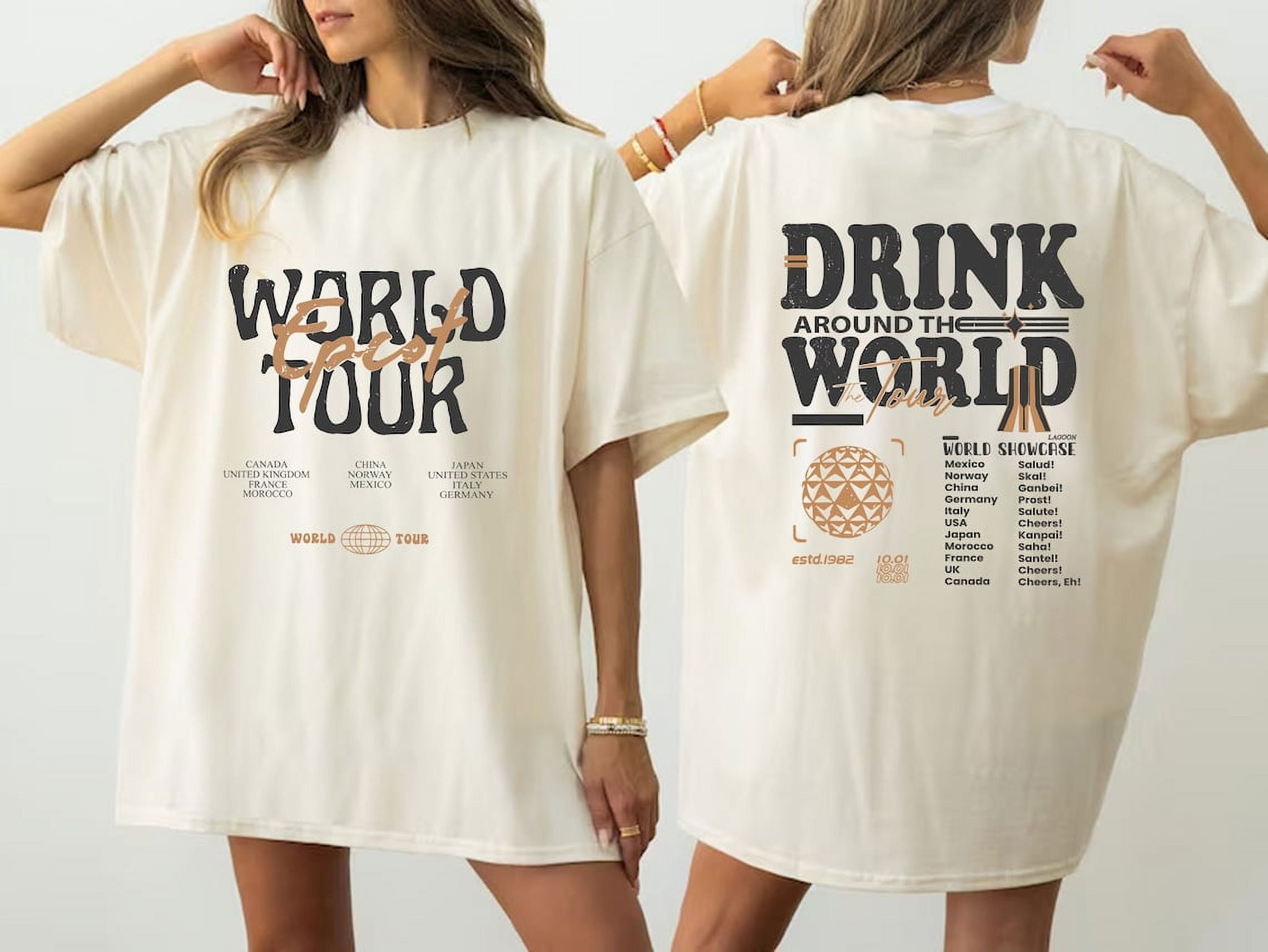 New Epcot World Tour T-Shirt, Drink Around The World Shirt, Disney ...