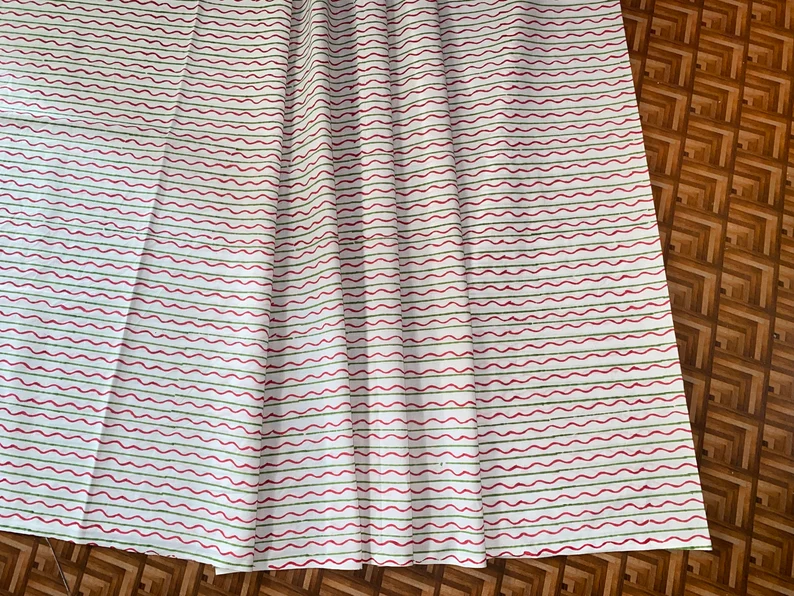 New Era Creation Red Indian Hand Block Printed Fabric By The Yard,Table ...