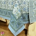 New Era Creation Sage Green Hand Block Printed Cotton Round Tablecloth ...