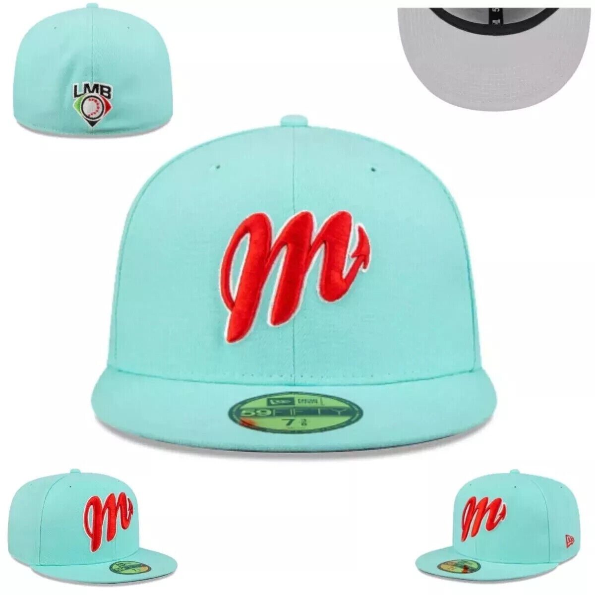 New Era Sports Hat NEW Aqua Mexico 2023 Diablos Mexico League On Field ...