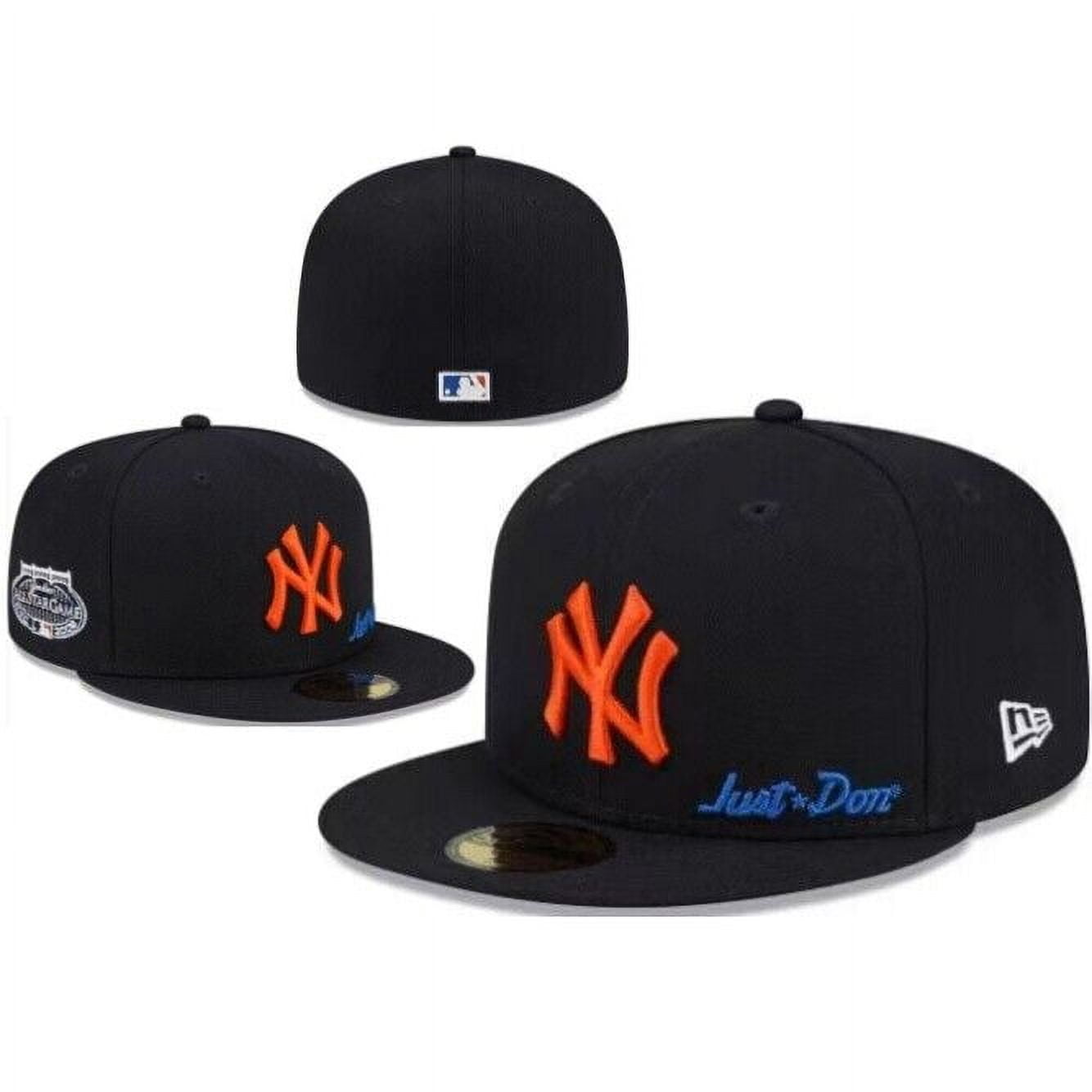 New Era flat brim hat embroidered baseball cap fully enclosed large ...