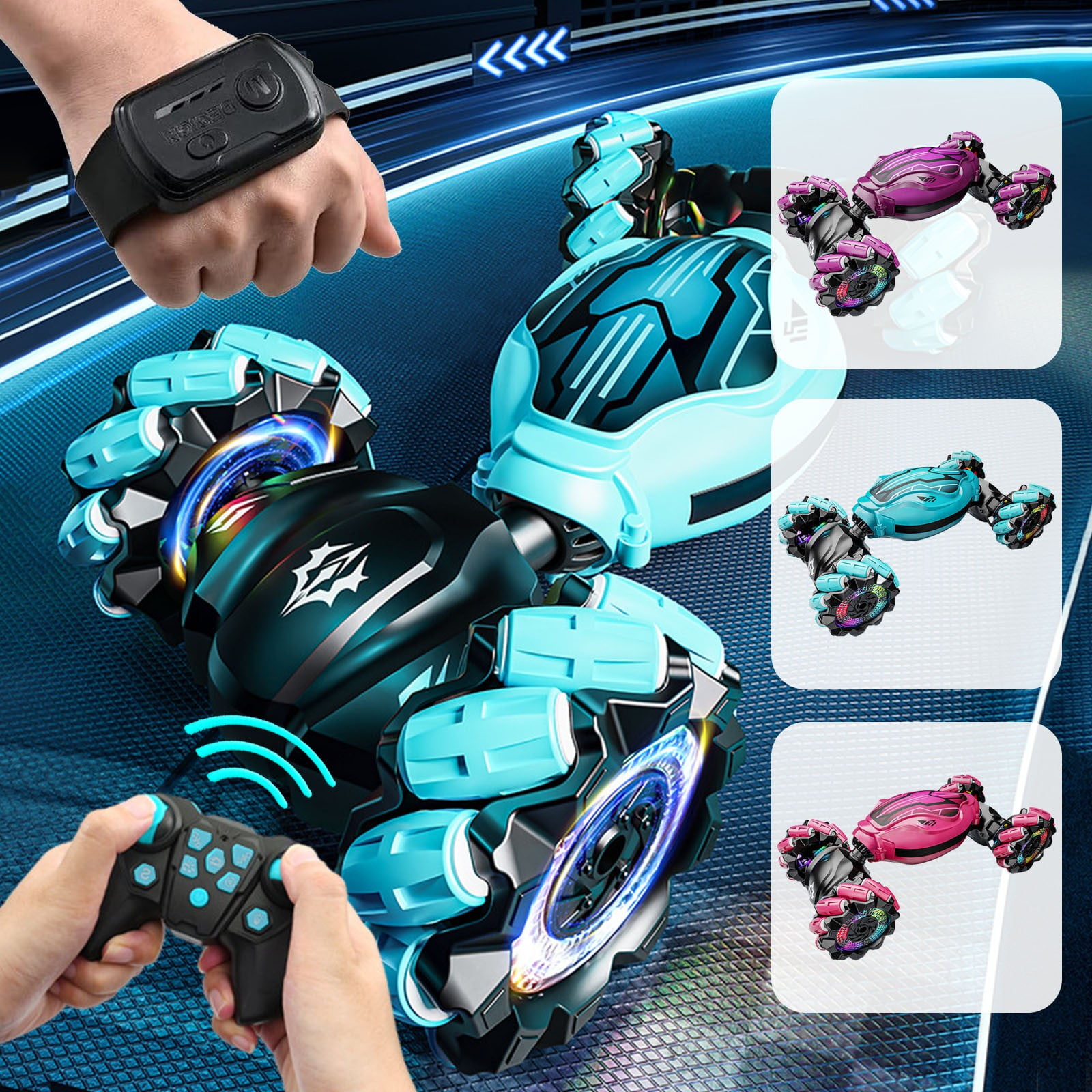 New Essentials, 4wd Rc Stunt Car, Gesture Control Rc Car, Led Lights ...