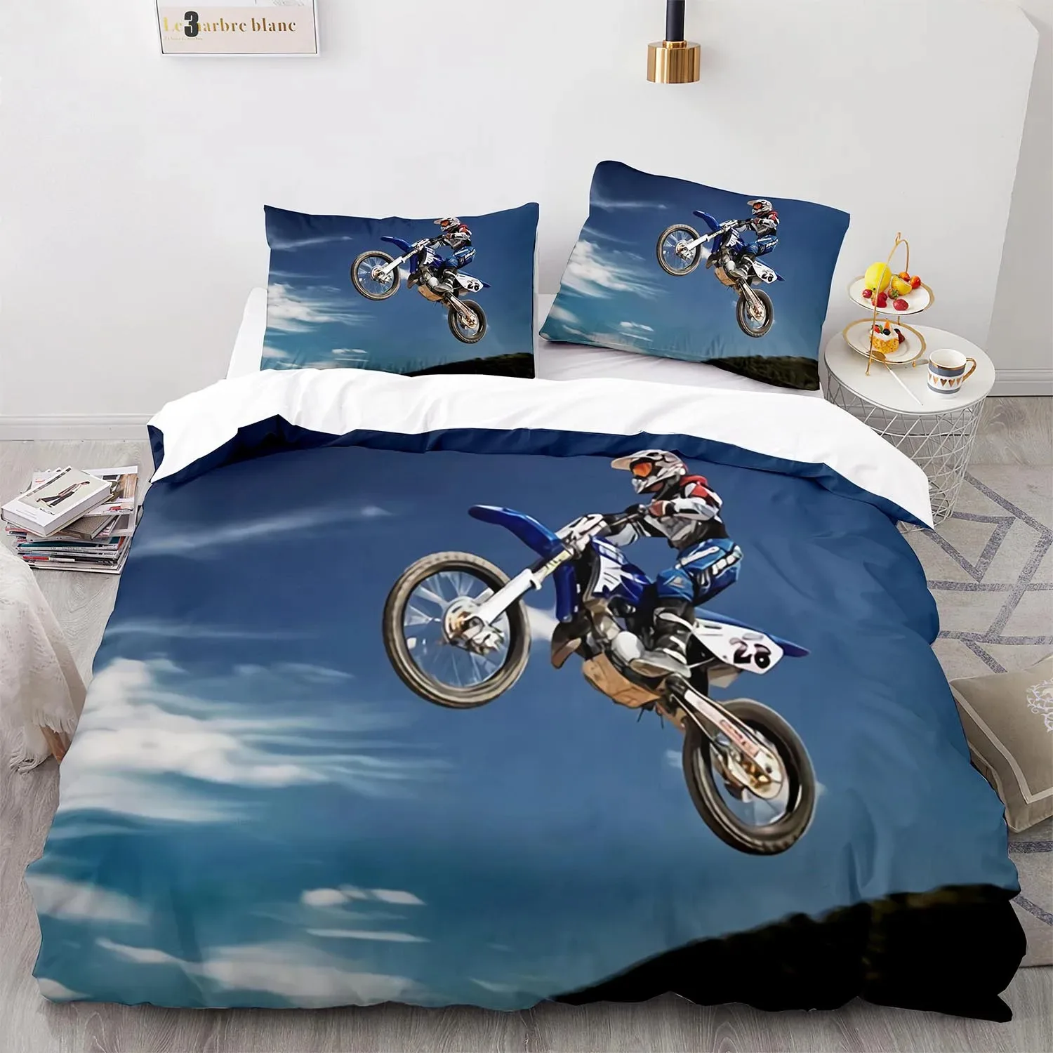 New Extreme Sport Off-road Stunt Motorcycle Bedding Set Single Twin ...