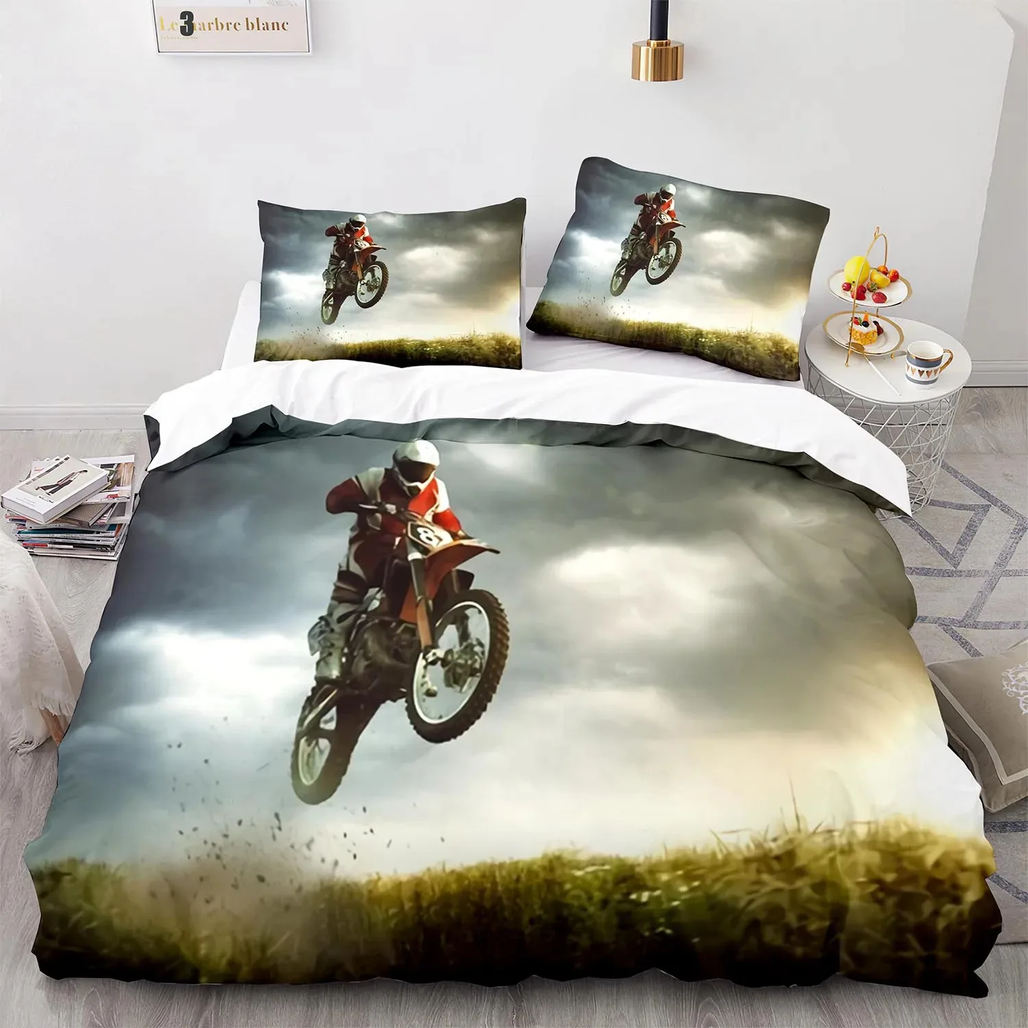 New Extreme Sport Off-road Stunt Motorcycle Bedding Set Single Twin ...