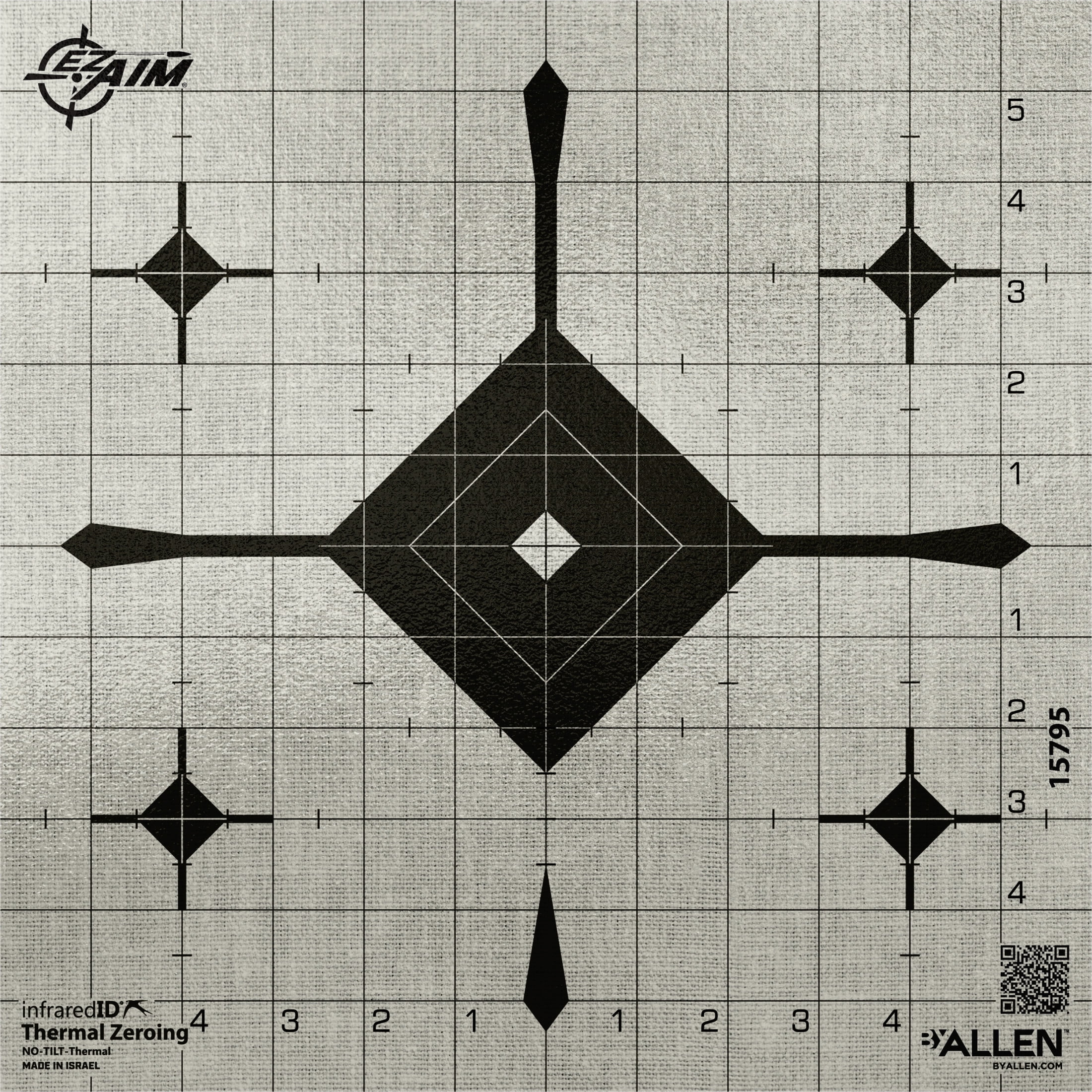 New Ez Aim Thermal Id Grid Bullseye Paper Target, 12" X 12," Gray ...