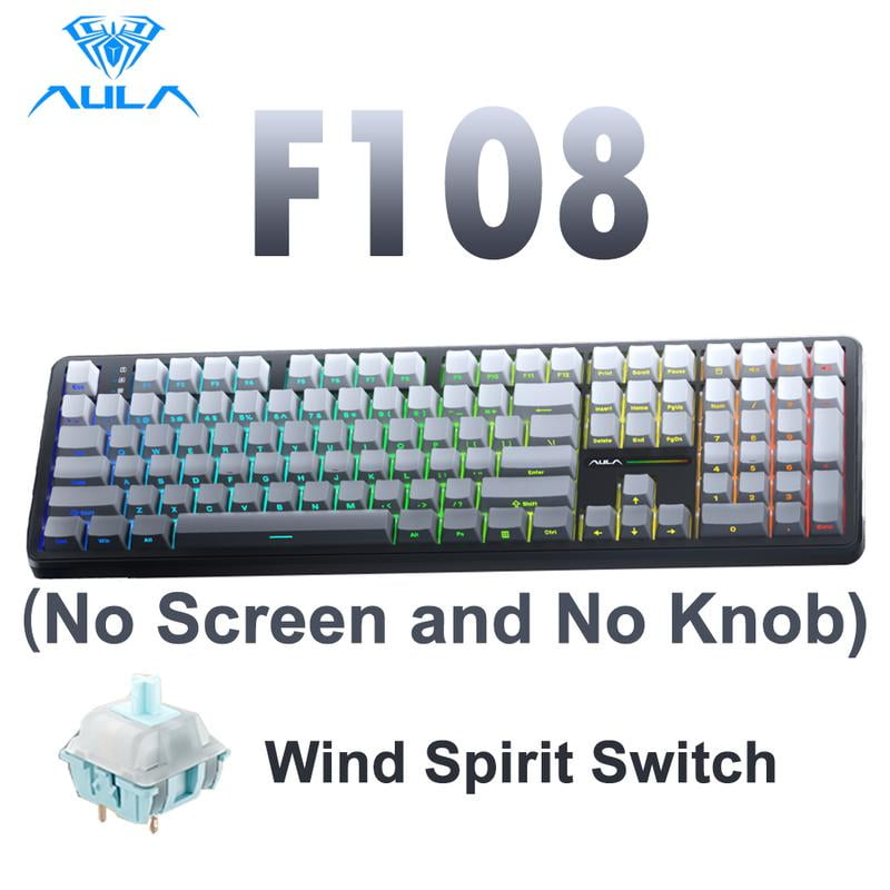 [New] F108 Full Size Wireless Mechanical Gaming Keyboard With Knob ...