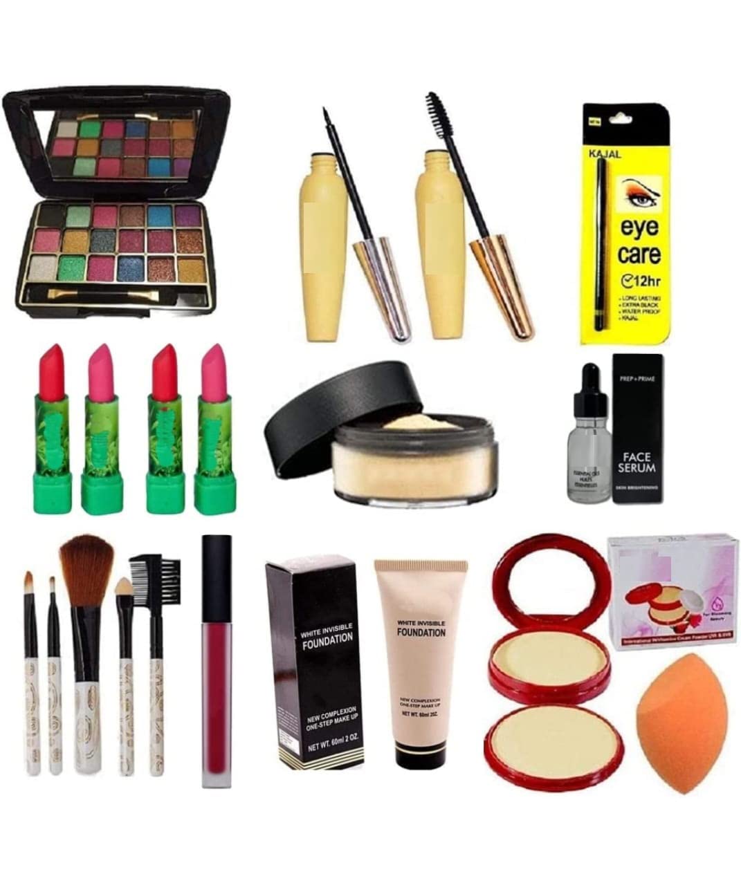 New Face Base Makeup Combo With 18 Color Eyeshadow - Walmart.com