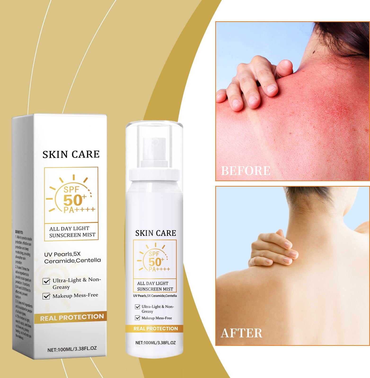 New！ Facial 50 Gentle Sun Screen for and Body Sun Skin Protector ...