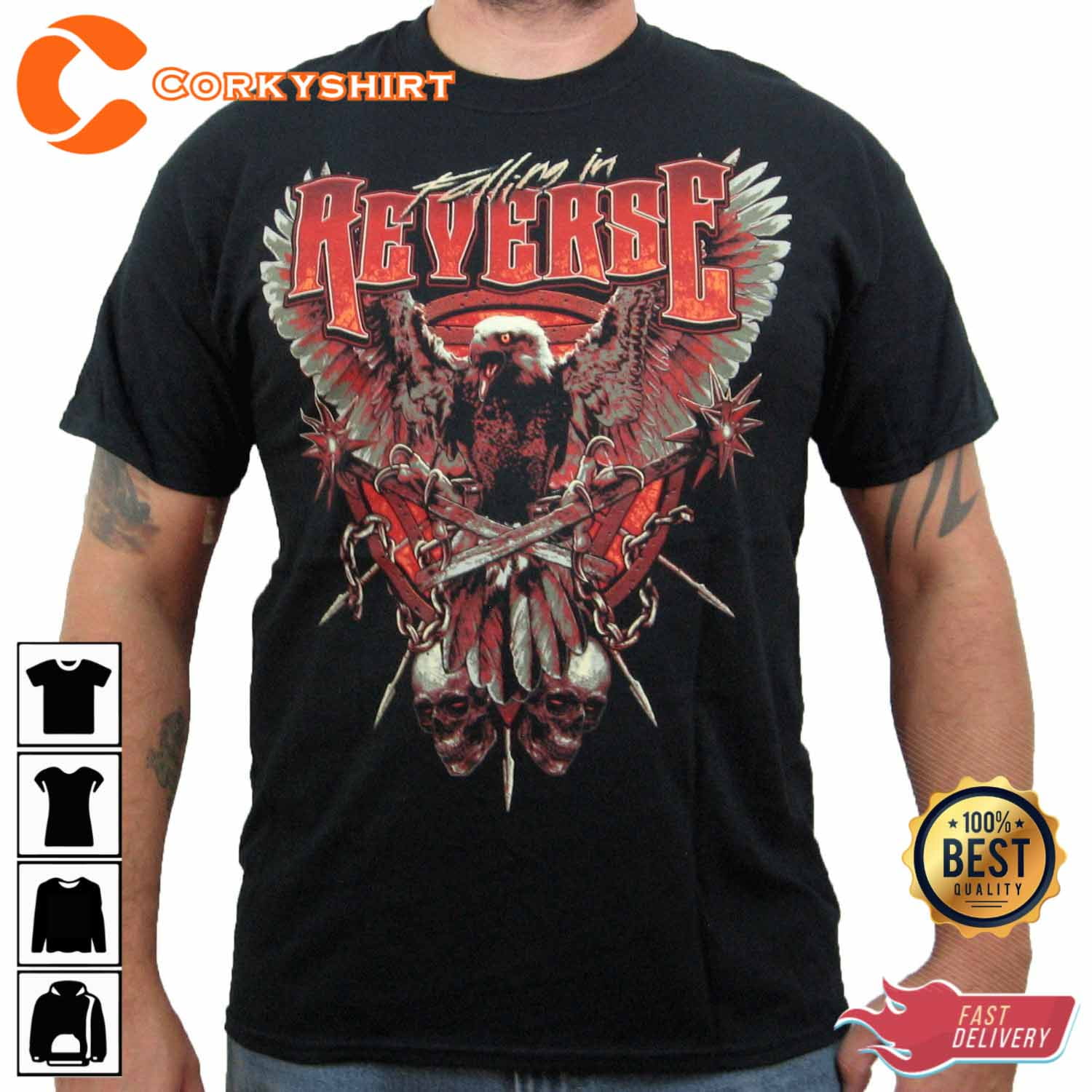 New Falling In Reverse Eagle Mens T-shirt - Walmart.com