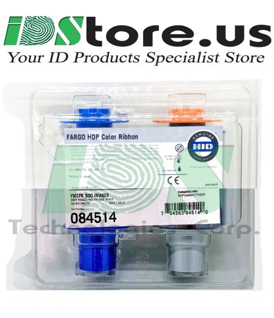 New Fargo HDP5000 84514 Color UV Ribbon - YMCFK - 500 prints - Replaces ...