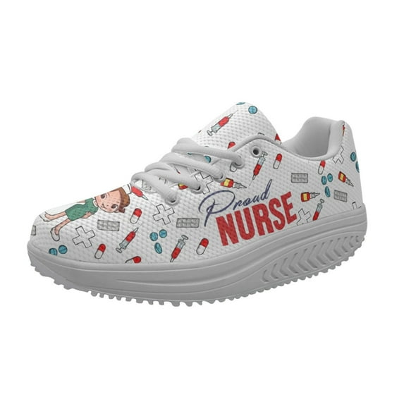 New Fashion Custom Name Nurse Shoes Platform Sneakers for Women's Cute ...