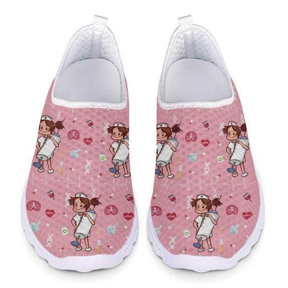 New Fashion Cute Hospital Nurse Design Women Flats Shoes Slip On Air ...