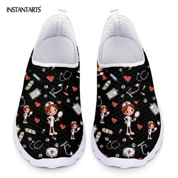 New Fashion Cute Hospital Nurse Design Women Flats Shoes Slip On Air ...
