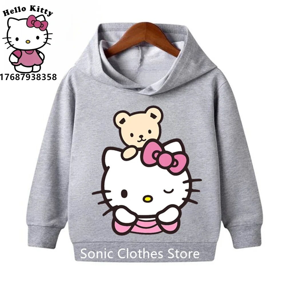 New Fashion Hello Kitty Hoodie Girls Fashion Sweatshirt Printed ...