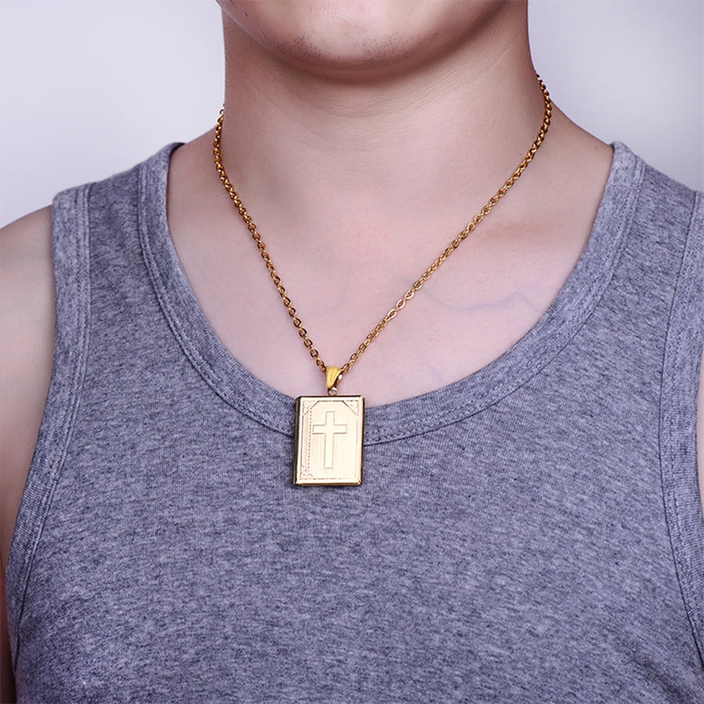 New Fashion Jesus Cross Pendants 14K Yellow Gold Cross Necklace For ...