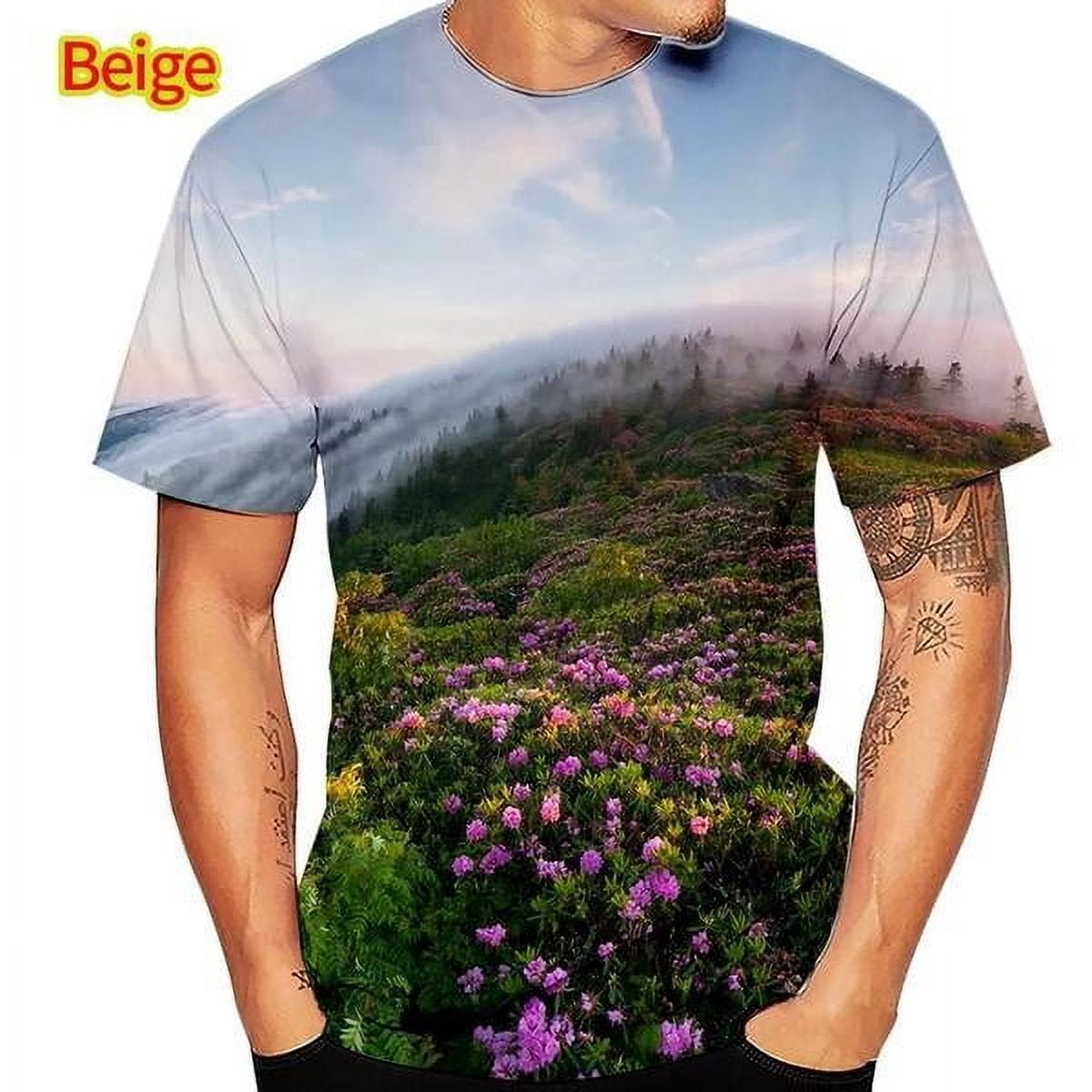 New Fashion Men's 3D Printed Landscape TShirt Nature Scene Style Cool ...