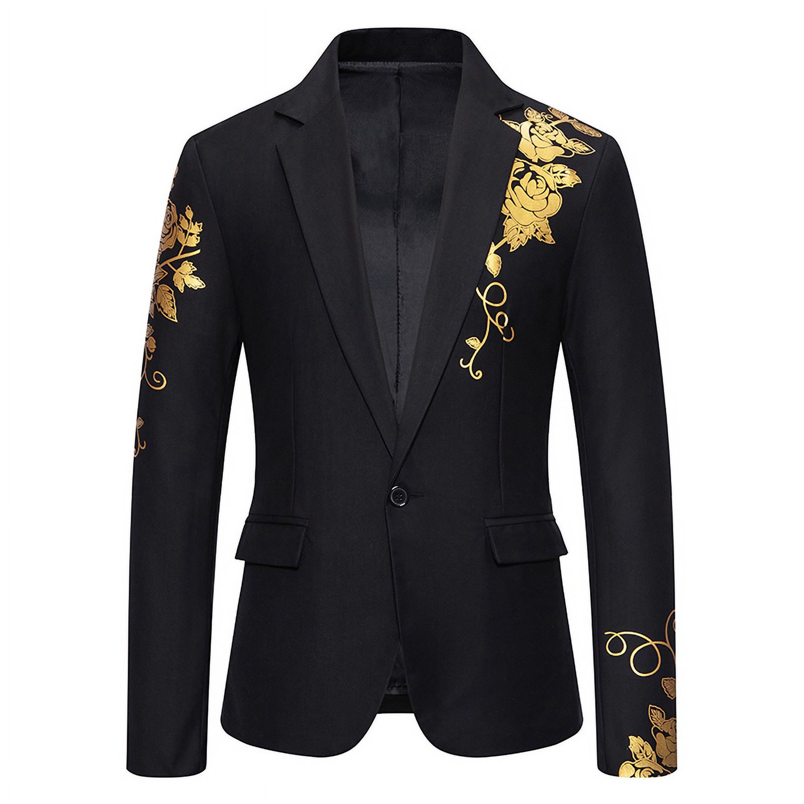 New Fashion Paisley Hot Stamping Print Mens Suit Coat Casual Business ...