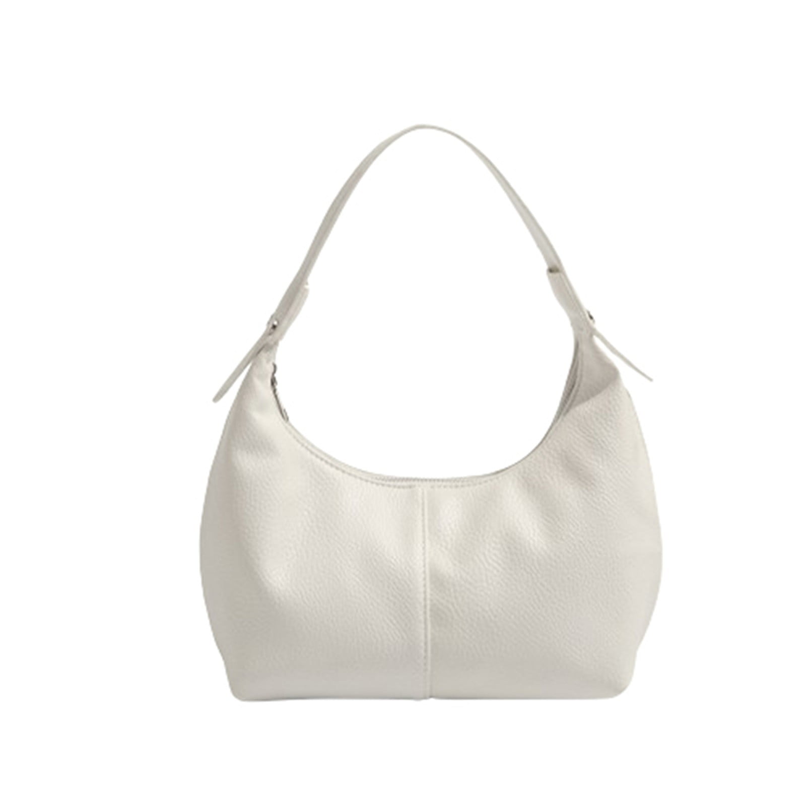 New Fashion Simple Soft Leather Dumpling Bag Shoulder Handbag-White ...