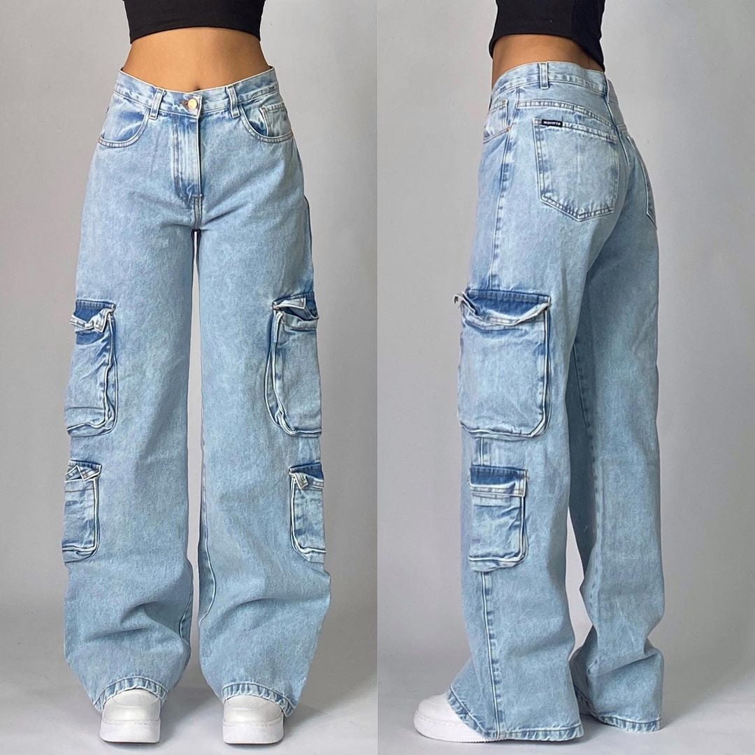 New Fashion Vintage Super Pocket Old Baggy Jeans Women New Fashion Vintage Super Pocket Old Baggy Jeans Women