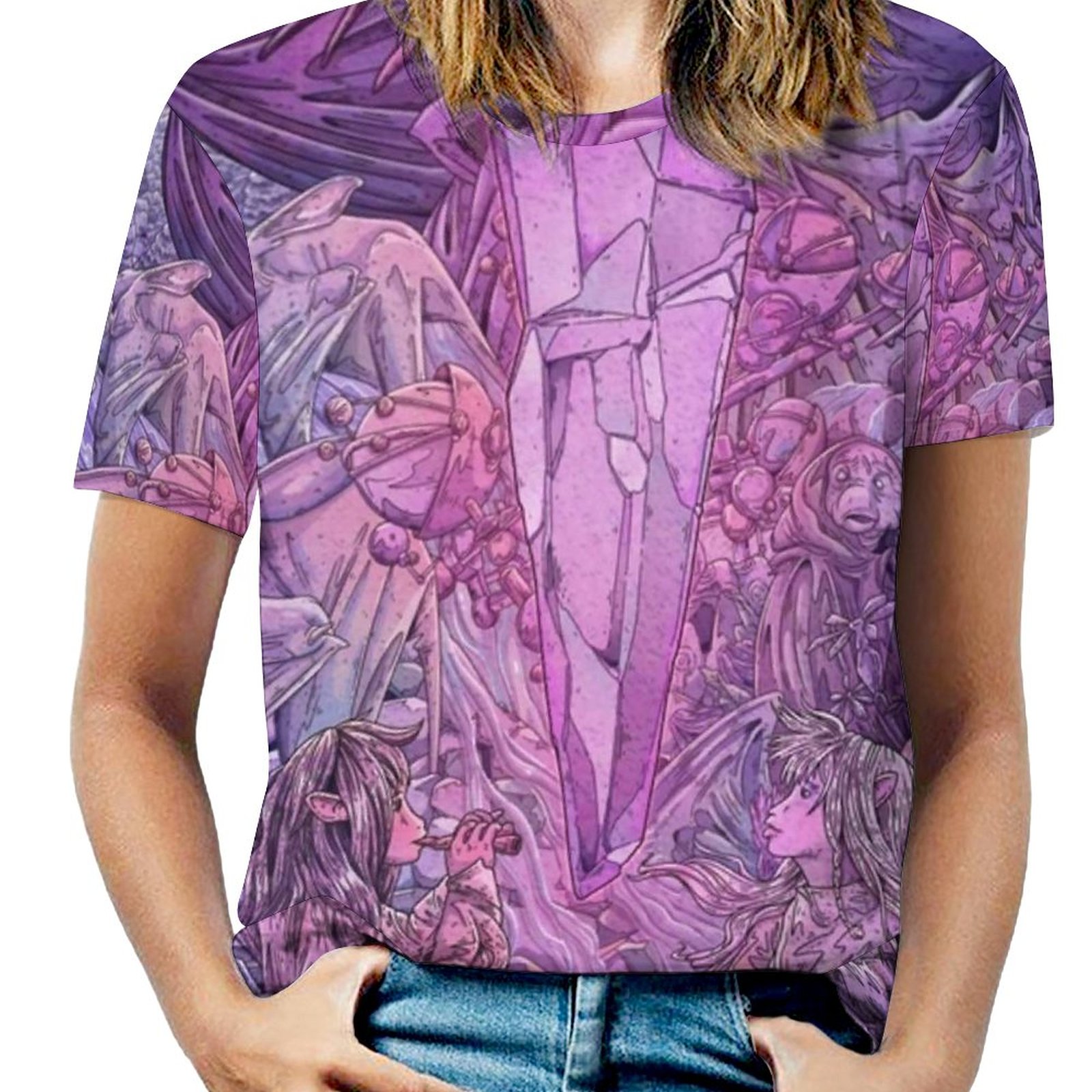New Fashion Zip Off Shoulder Top Short-Sleeve Women Shirt Jim Henson ...