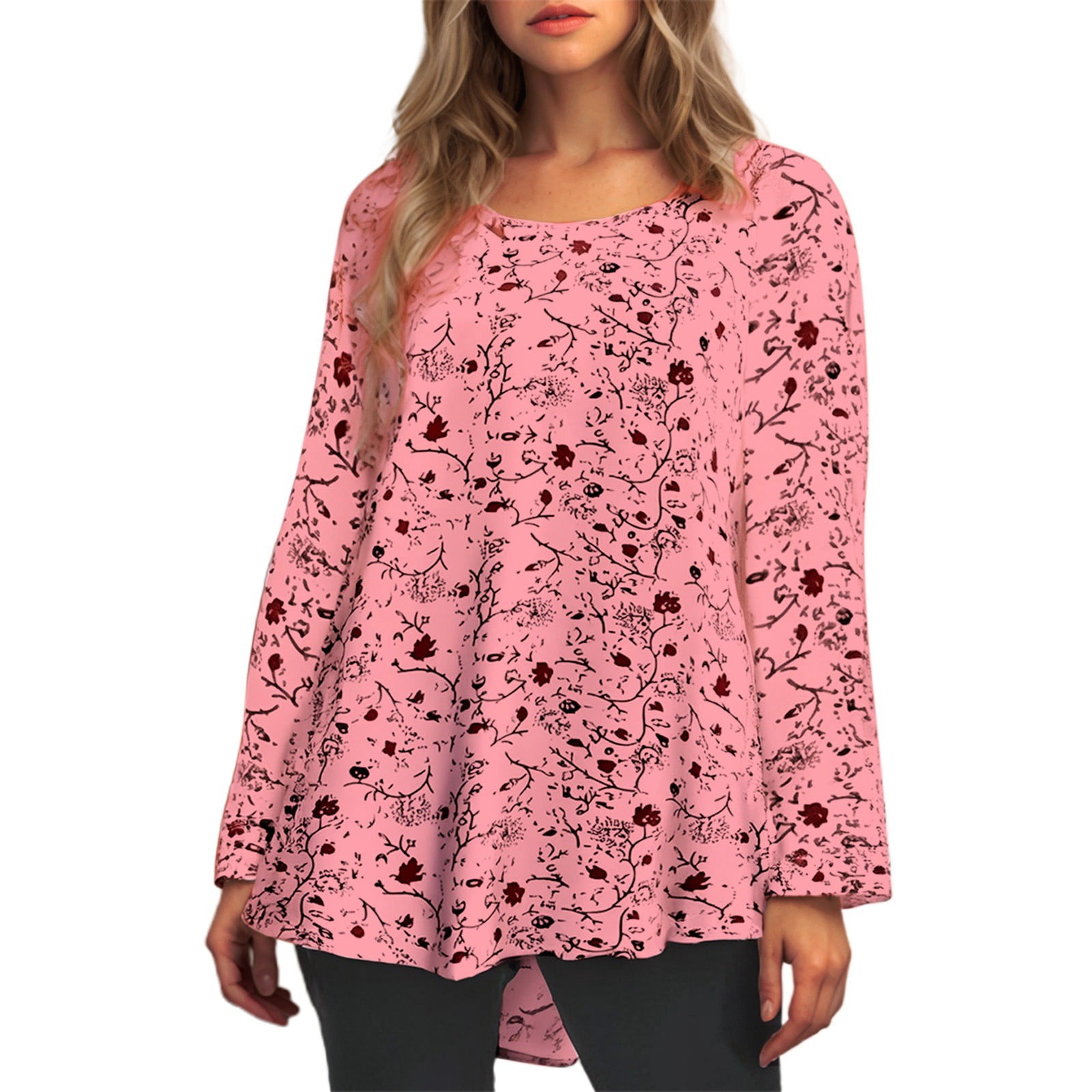 New Fashionable Long Sleeve Printed Women's Tops - Walmart.com