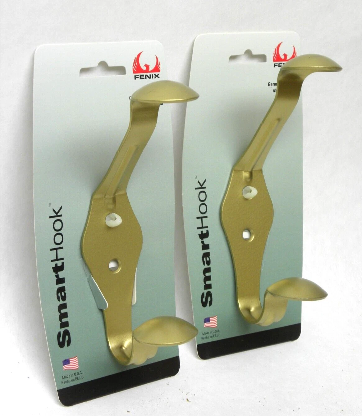 New Fenix Manufacturing Smart Hook Mount Anywhere Garment Hook Brass ...