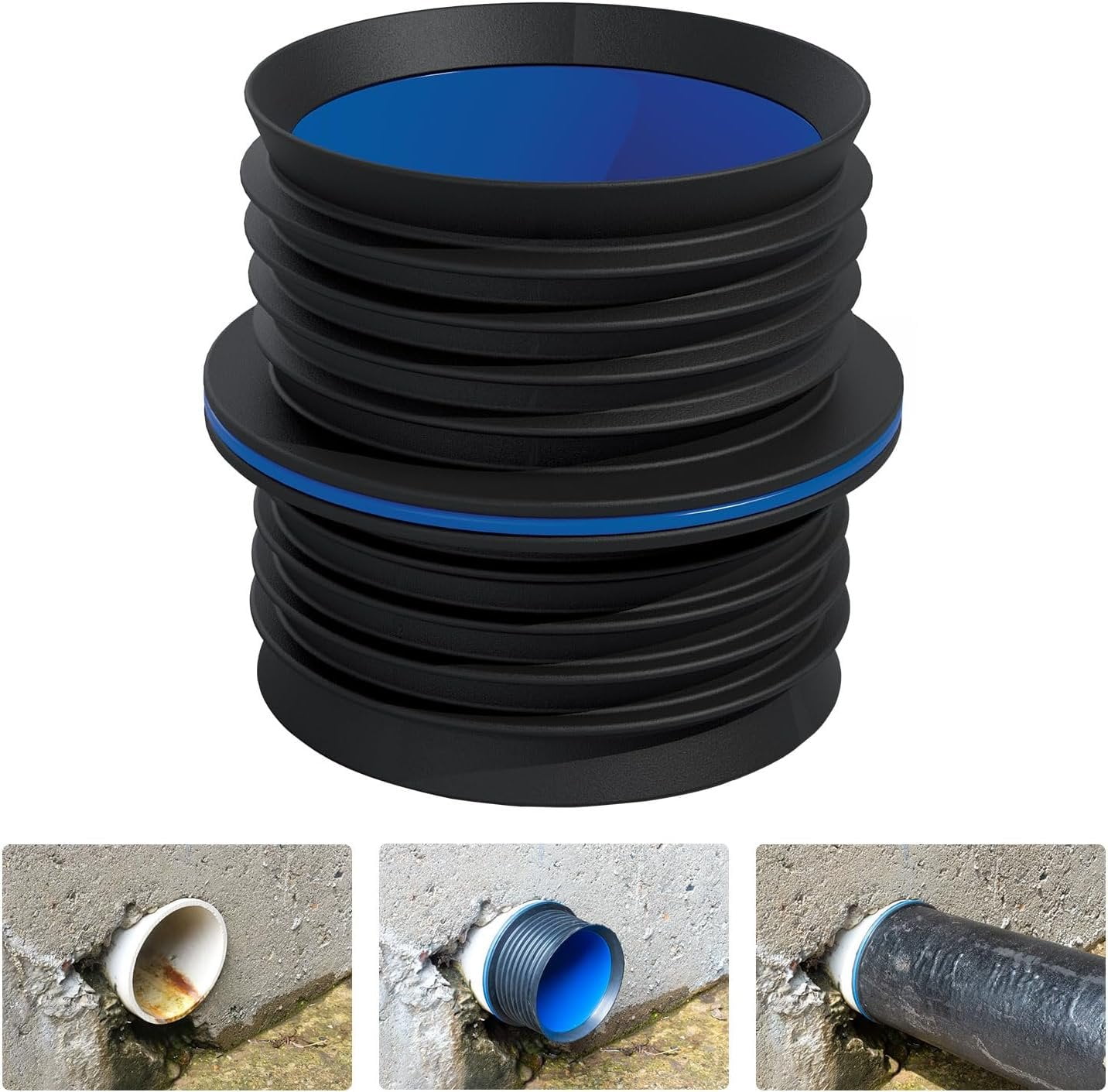 New Fernco 4" ICON Pushfit DWV Internal Coupling Sheared Off Pipe ...