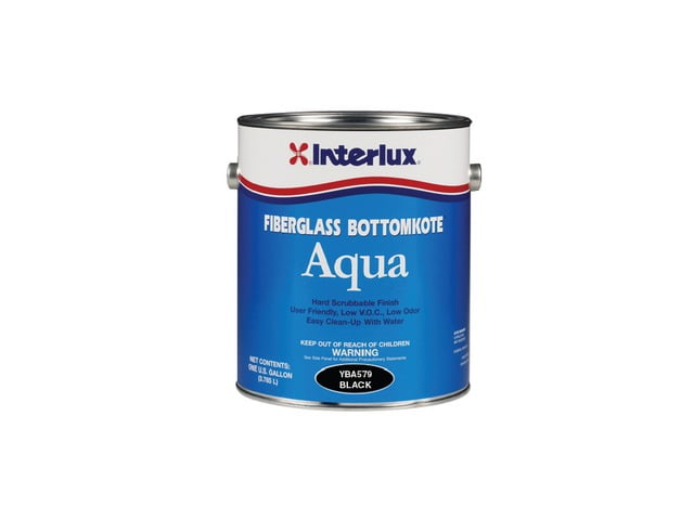 Interlux Fiberglass Bottomkote Aqua Boat Hull Bottom Paint Gallon Black ...