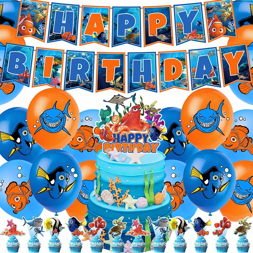 New Finding Nemo Theme Birthday Party Clownfish Cute Cupcake Toppers ...