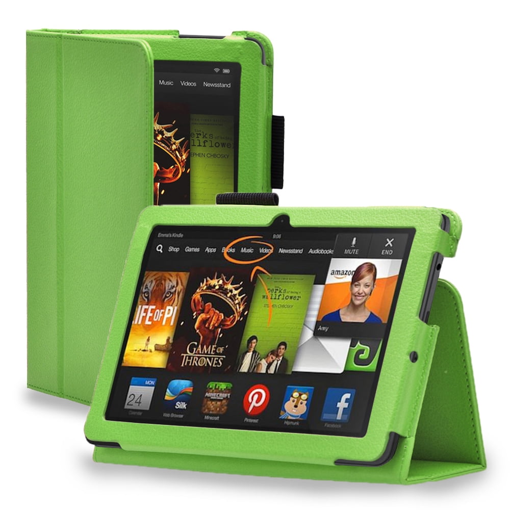 New Fire HD 10 Case (Green) - Slim Fit Synthetic Leather Folio Case ...