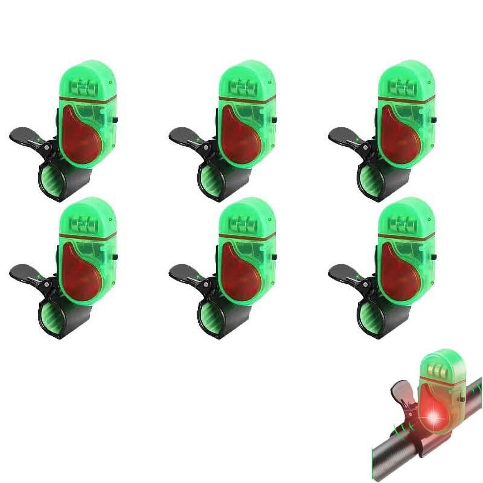 New Fishing Bite Alarm with LED Light Sensitive Sound & LED Bite Alert Bell for All Fishing ...