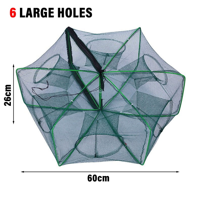 New Fishing Traps Mesh Cage Foldable Crayfish Catchers Crab Fish Cage ...