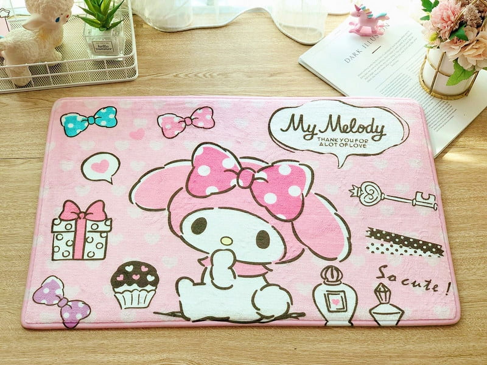 New Flannel cartoon KT cat Cinnamoroll Melody Foot mat Floor mat non ...