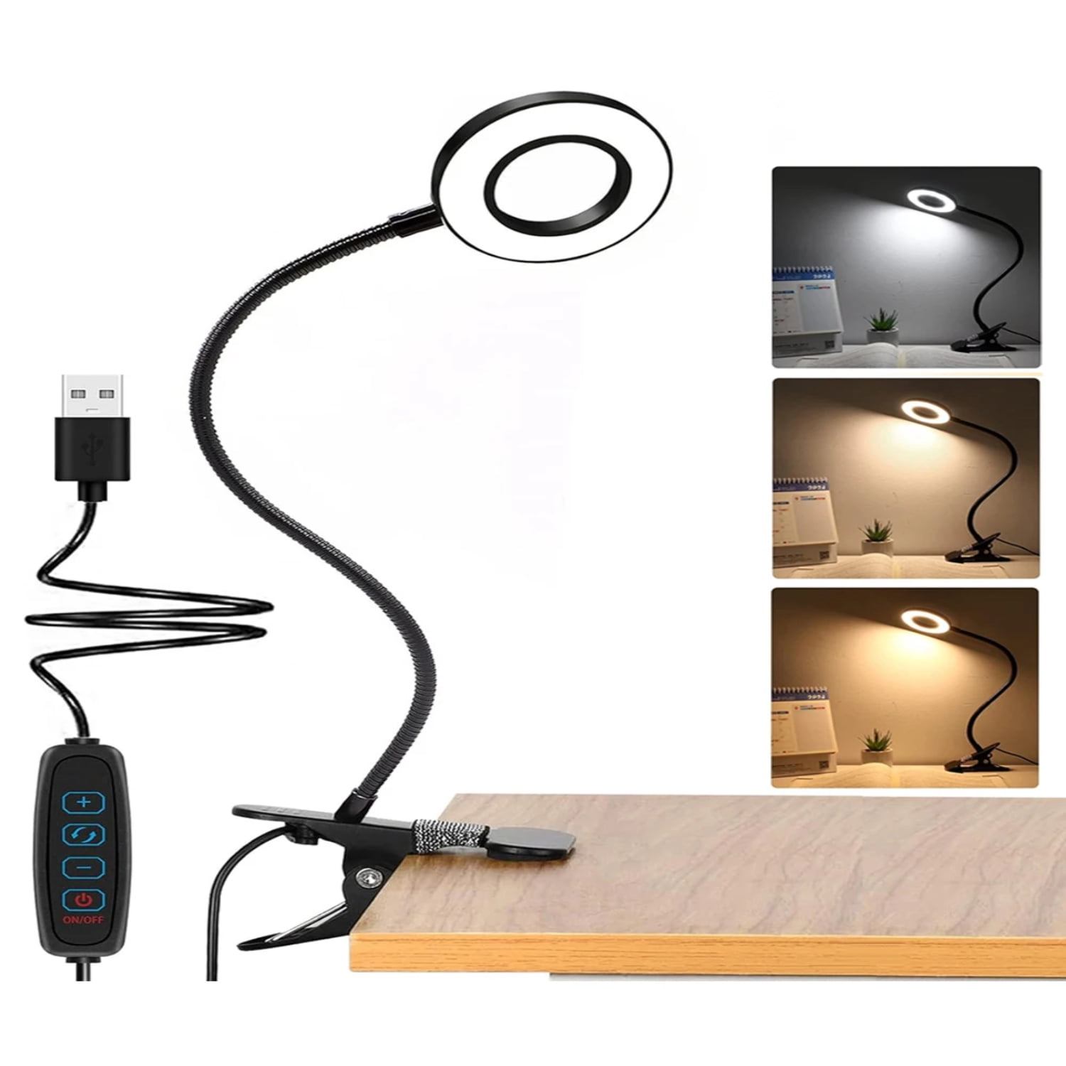 New ° Flexible 48 LEDs Clip on Desk Lamp Gooseneck Reading Table Light ...