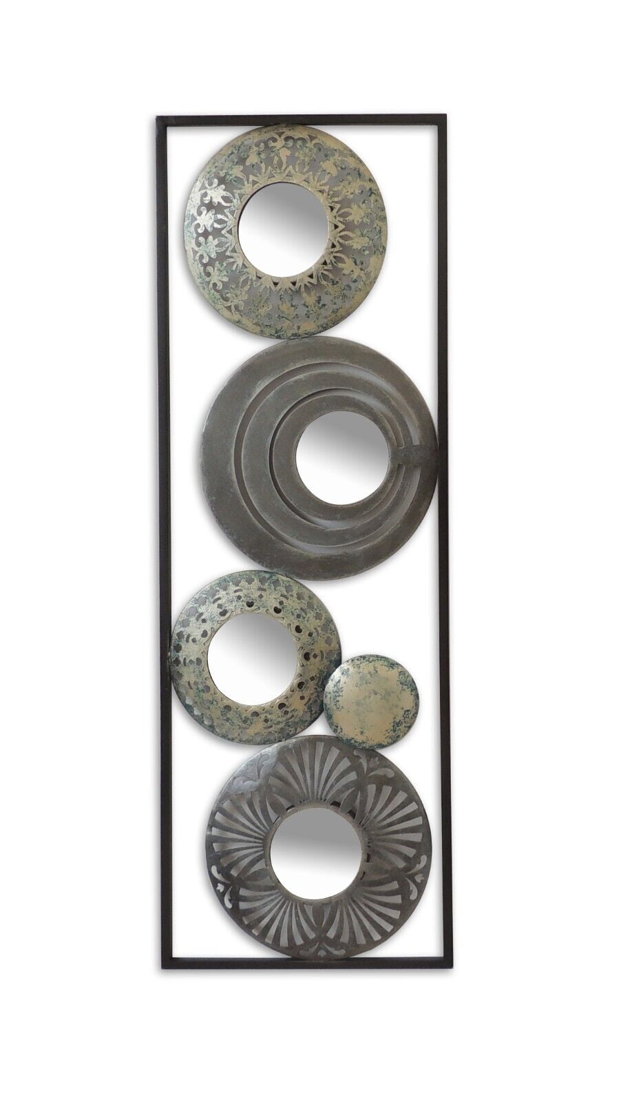 New Flower and Leaves Aluminum/ Metal Wall Decor with Frame 12"x36 ...
