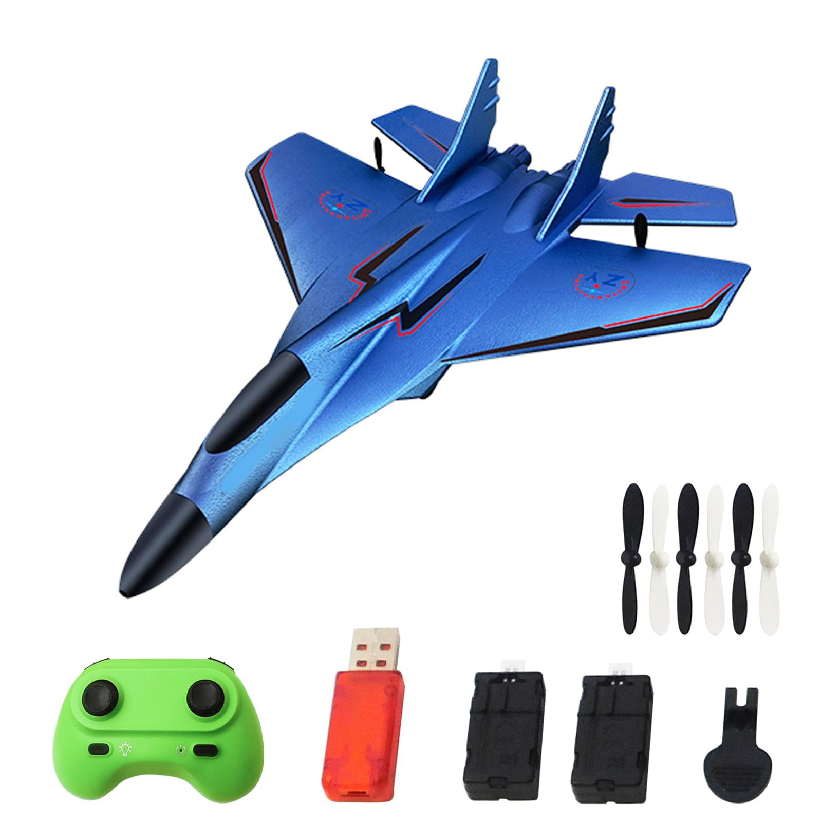 New Flying Machines Blue Zy320 Fighter Aircraft RC Plane Blue 2.4 2 ...