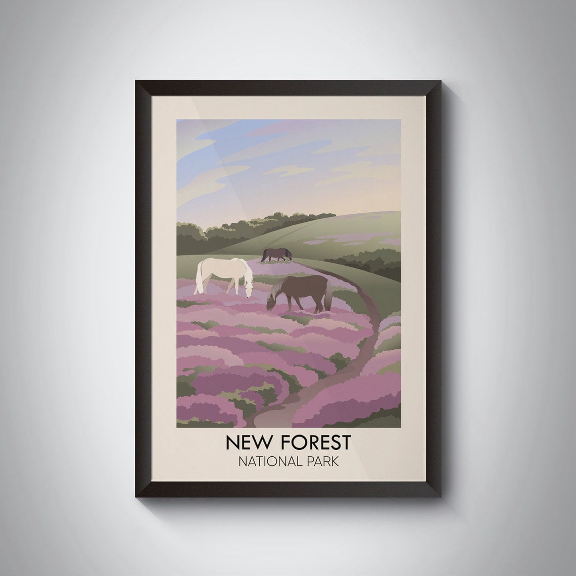 New Forest National Park Poster, New Forest Ponies, England, Uk ...