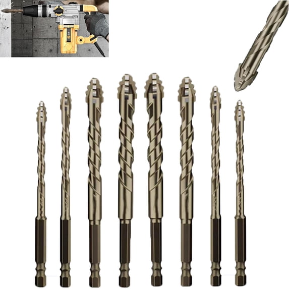 New Four-Flute Sawtooth Eccentric Drill Bit Set,2026 Upgraded Four ...